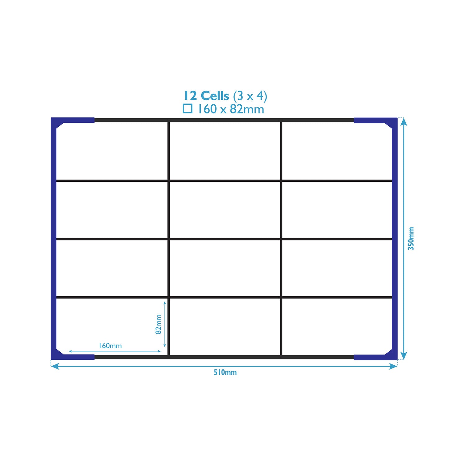 Correx Storage Box 12 Rectangular Cells Storage Box Shop