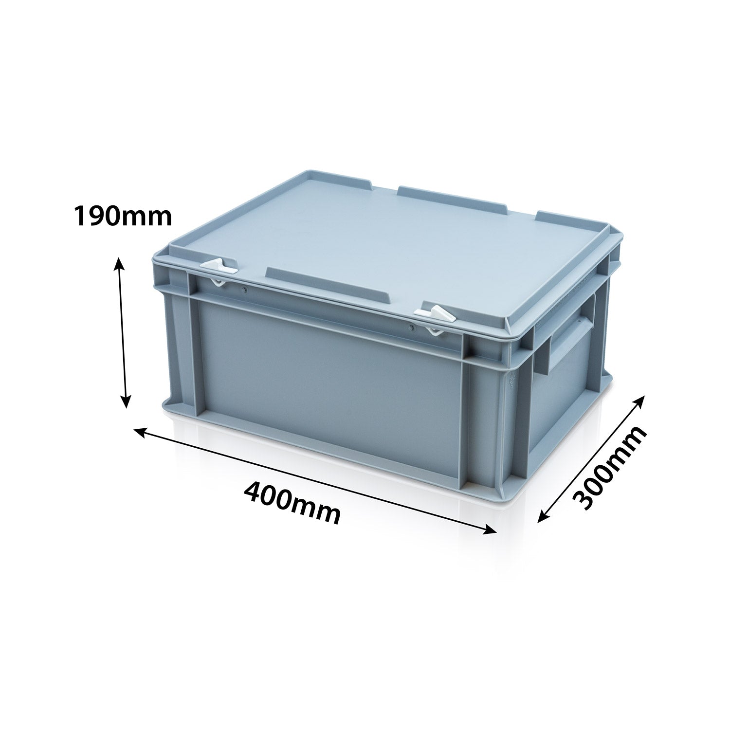 15L (400x300x175mm) Small Lidded Euro Container Box – Storage Box Shop