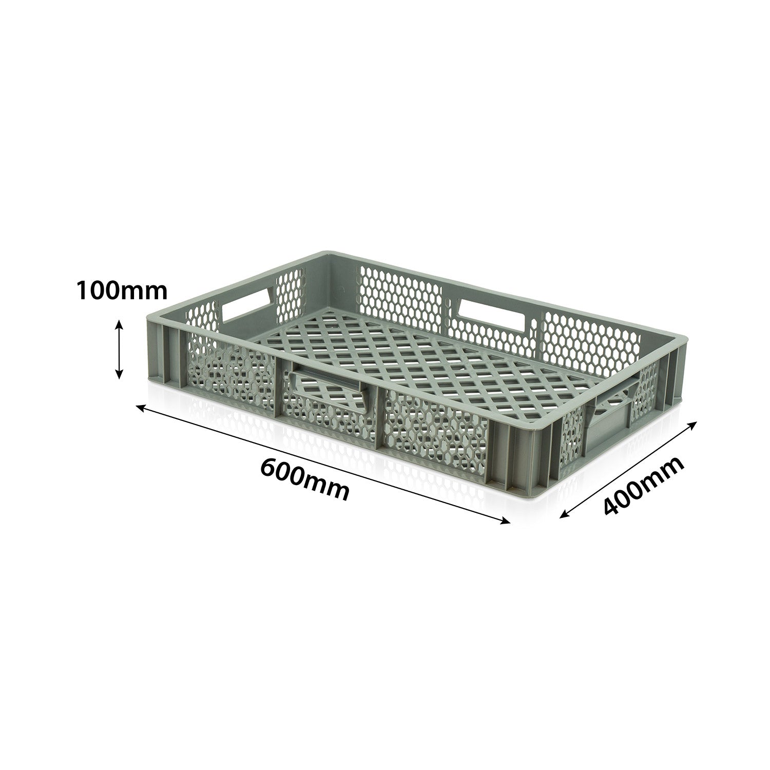 15L (600x400x100mm) Ventilated Euro Stacking Container – Storage Box Shop
