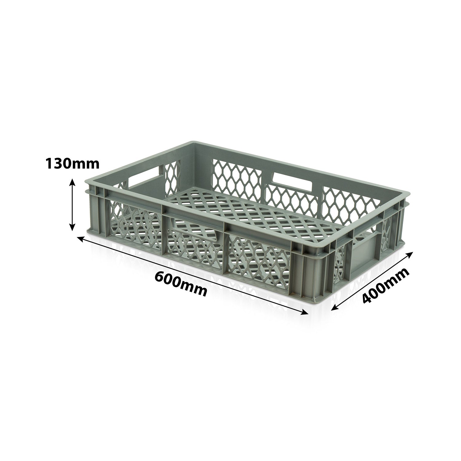 23L (600x400x130mm) Perforated Plastic Euro Stacking Box – Storage Box Shop