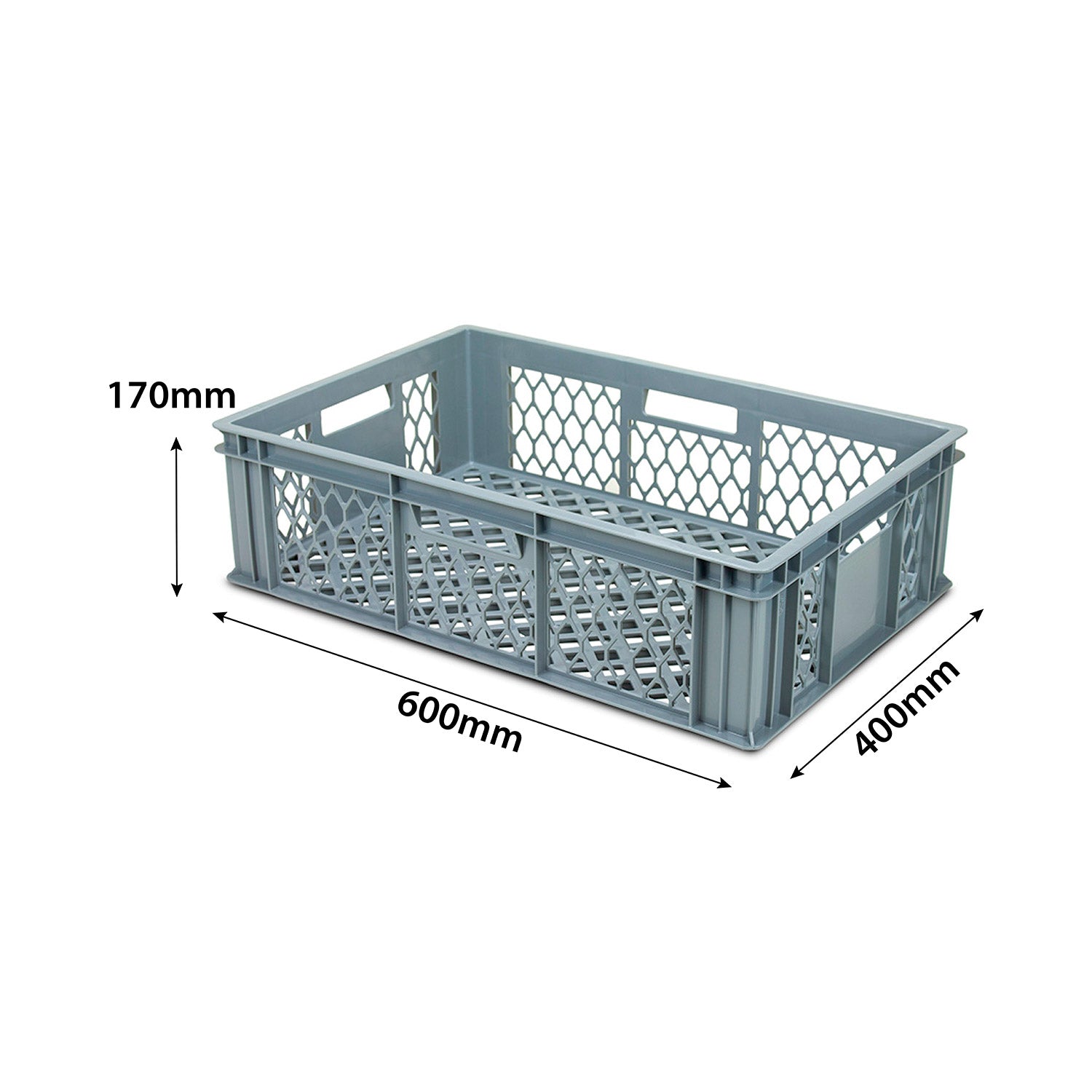 34L Plastic Perforated Stacking Crate | Storage Box Shop