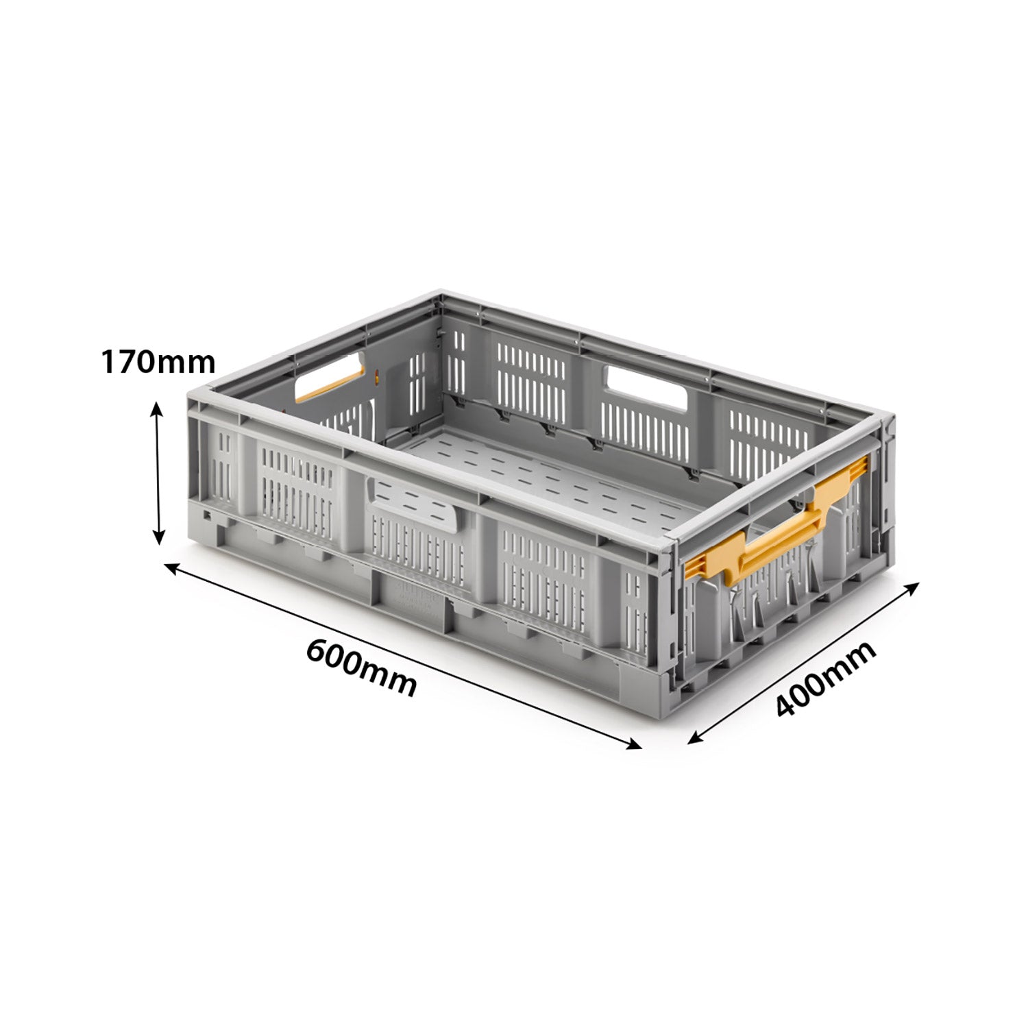 35L (600x400x170mm) Folding Euro Stacking Crate – Storage Box Shop