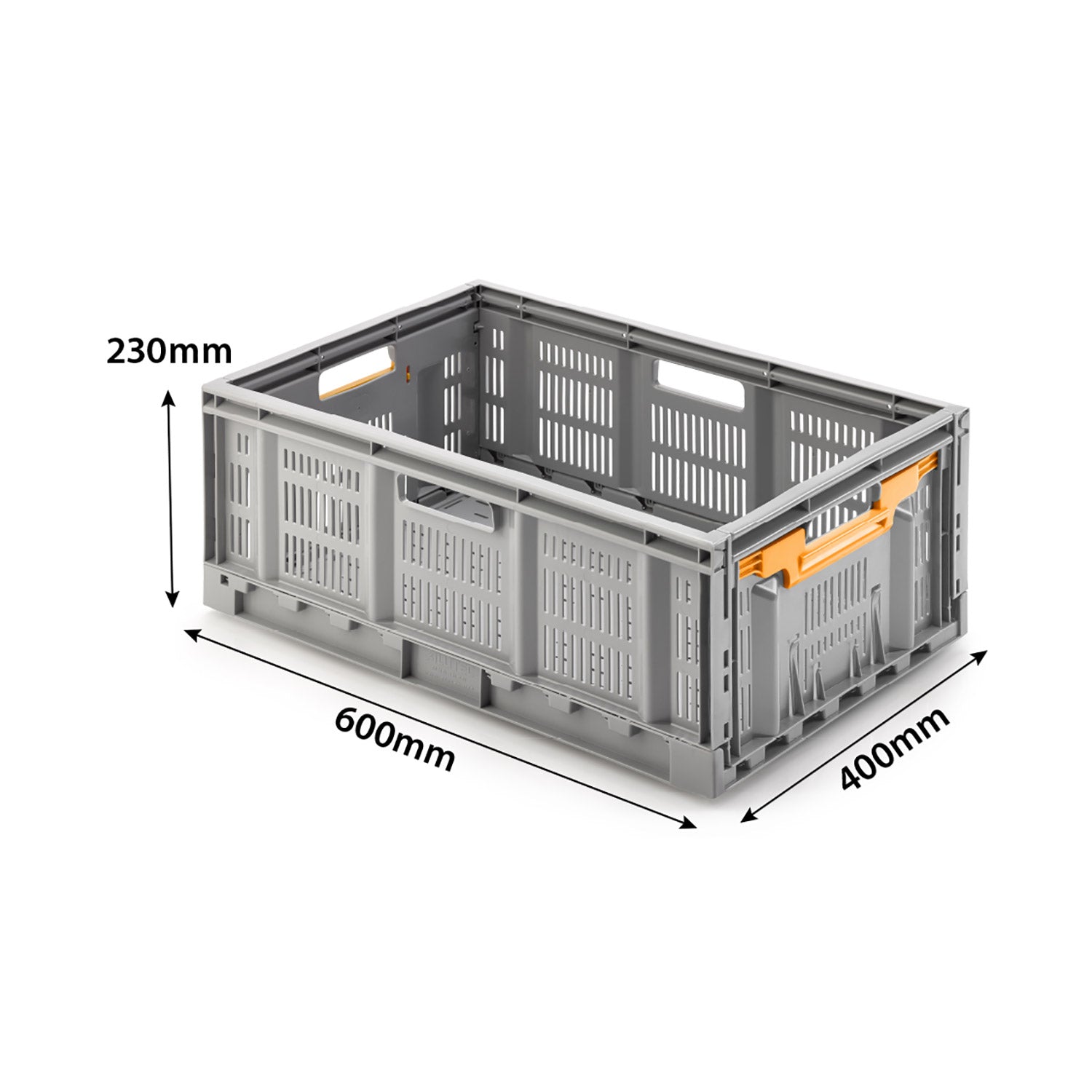 47L (600x400x230mm) Folding Euro Stacking Crate – Storage Box Shop
