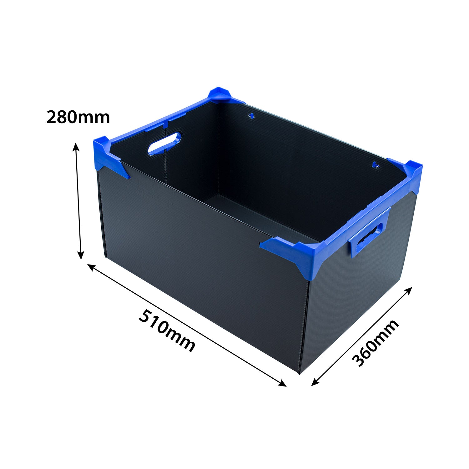 510x360x280mm Correx Stackable Storage Box – Storage Box Shop
